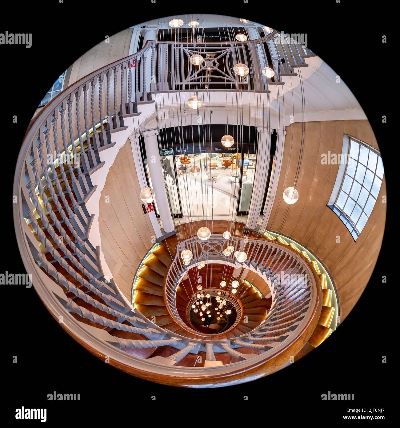 Cecil Brewer staircase - Heals, Tottenham Court Road Stock Photo - Alamy