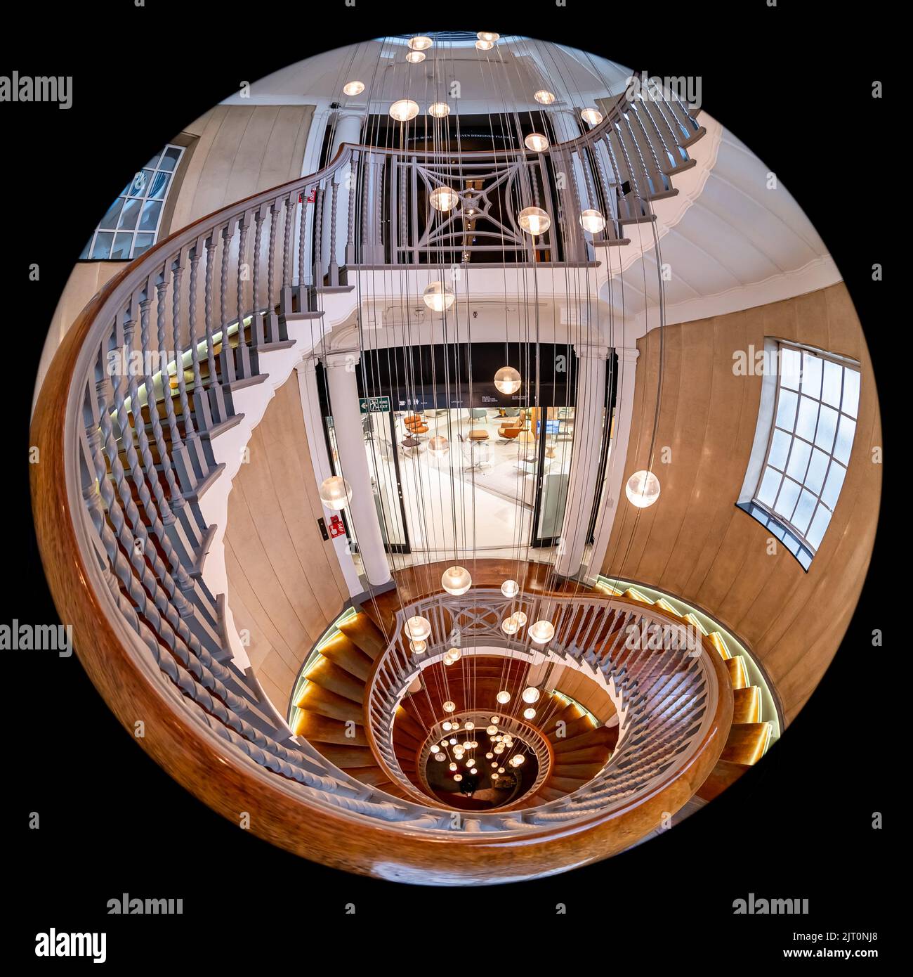 Cecil Brewer staircase - Heals, Tottenham Court Road Stock Photo - Alamy