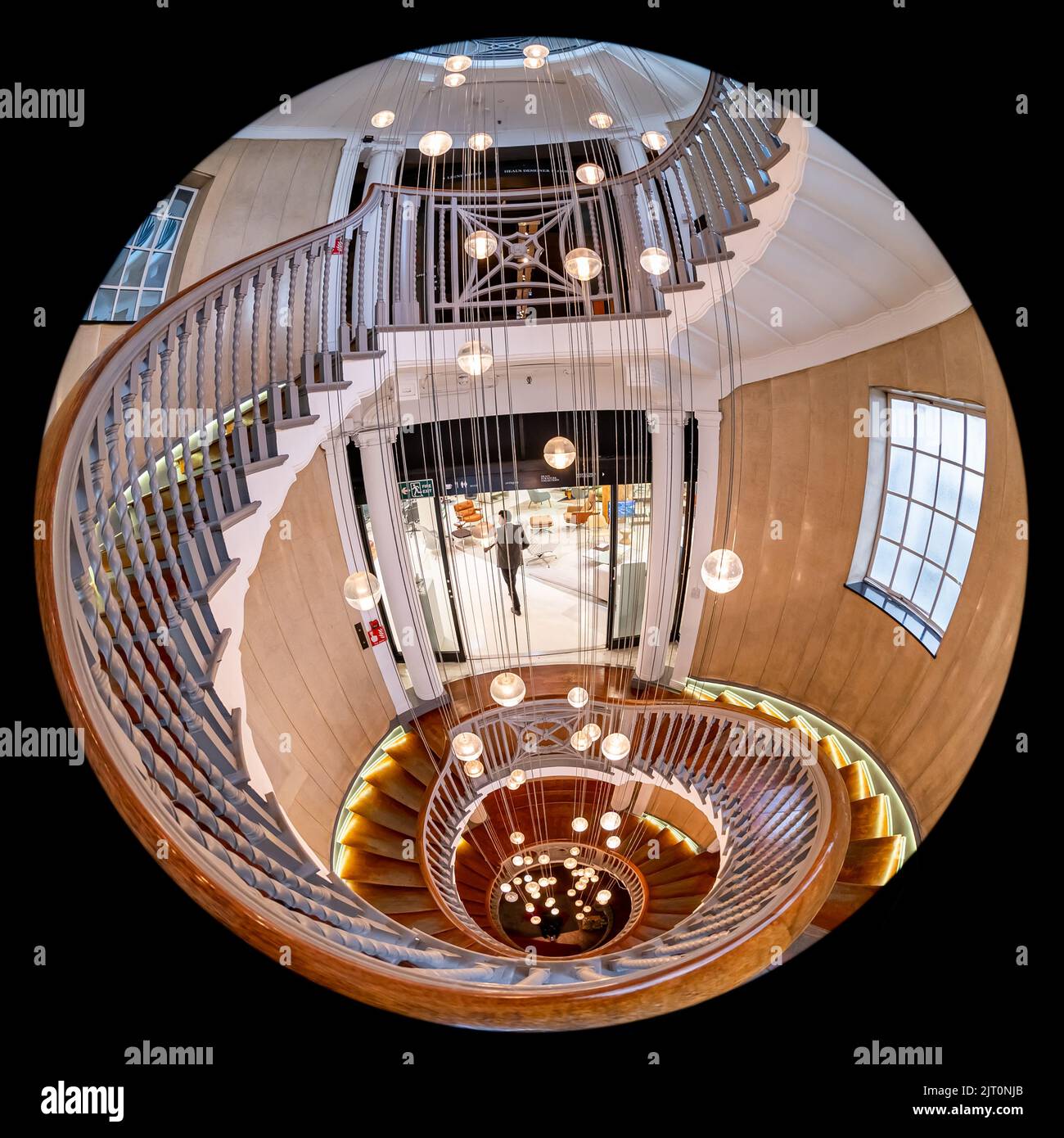 Cecil Brewer staircase - Heals, Tottenham Court Road Stock Photo - Alamy