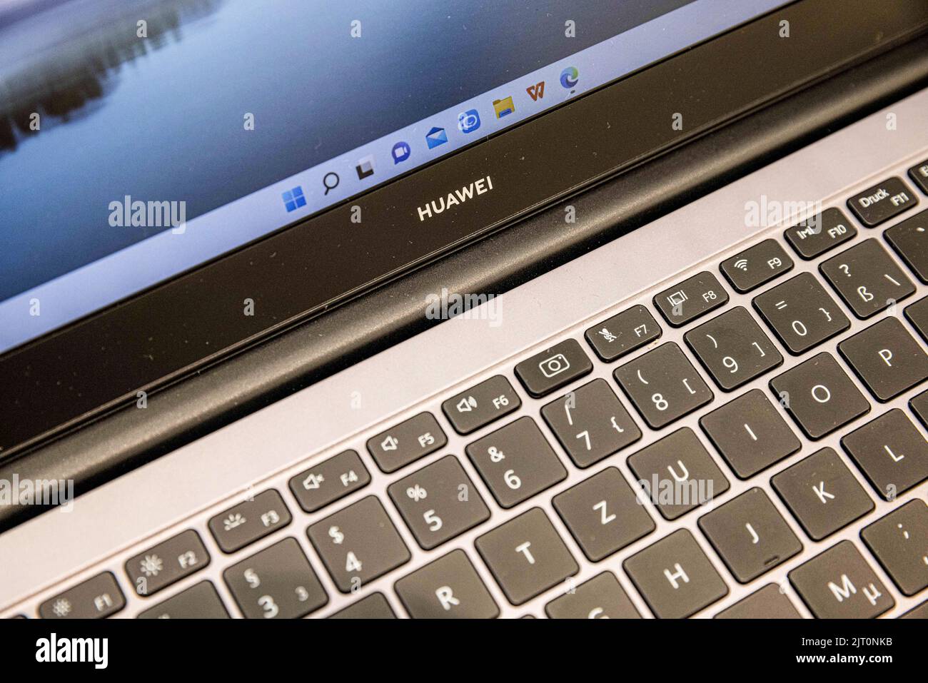 Huawei MateBook D 15 laptop seen on display inside a Huawei store in ...