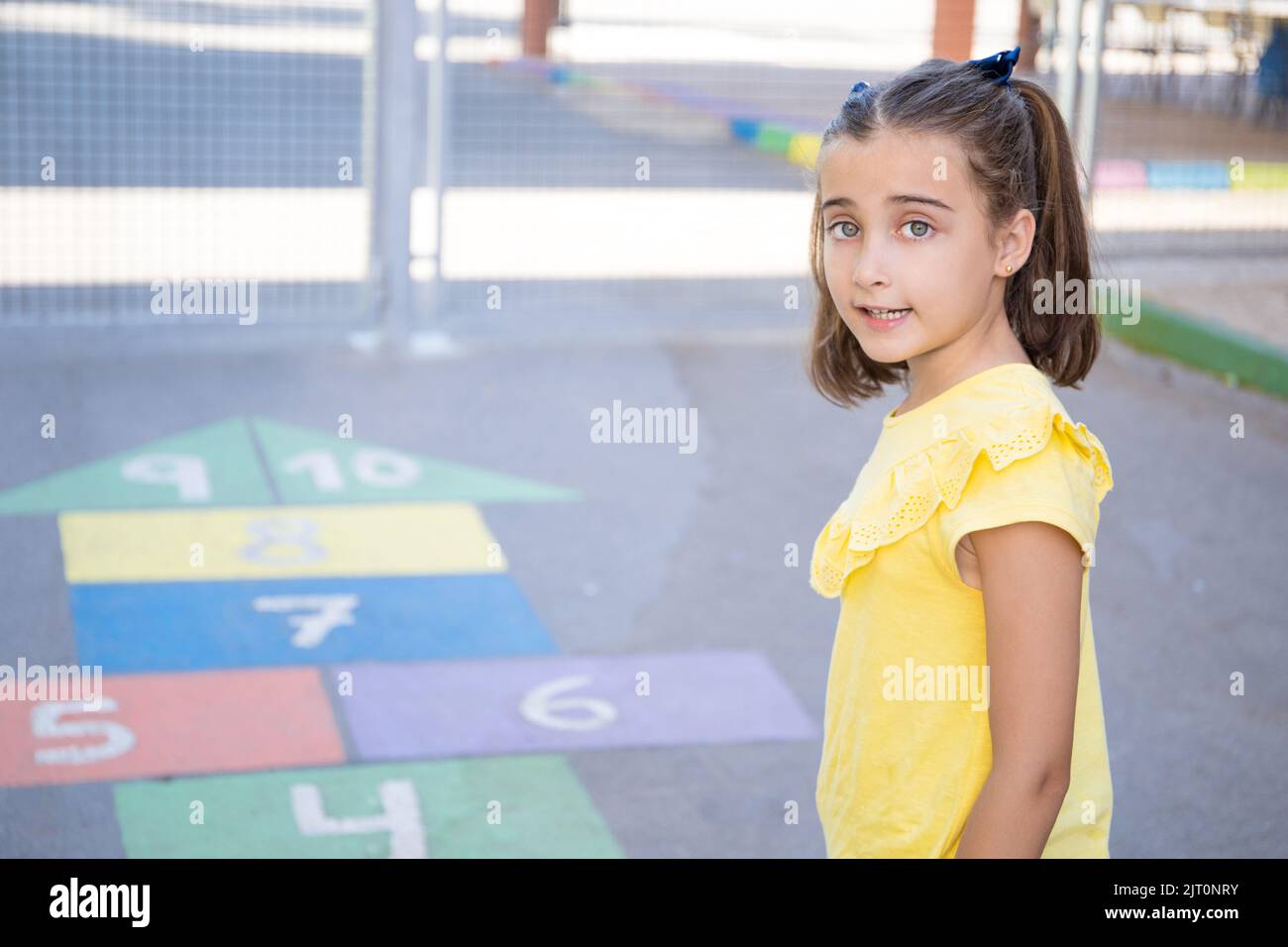 Girl playing hopscotch in hi-res stock photography and images - Alamy