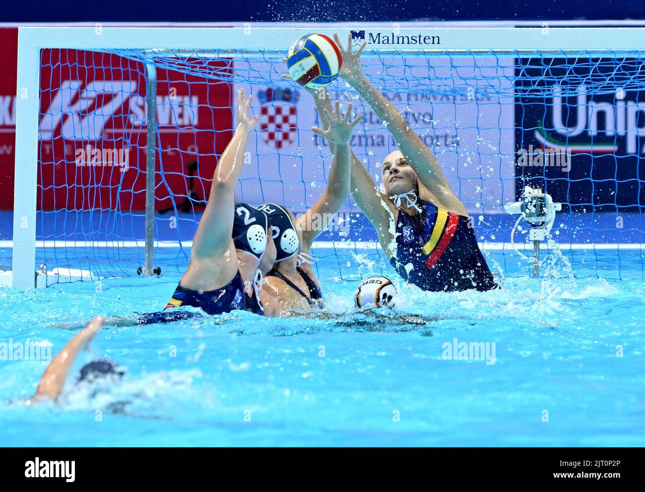 SPLIT, CROATIA - AUGUST 27: Goalkeeper of Romania Mariia Dvorzhetska ...