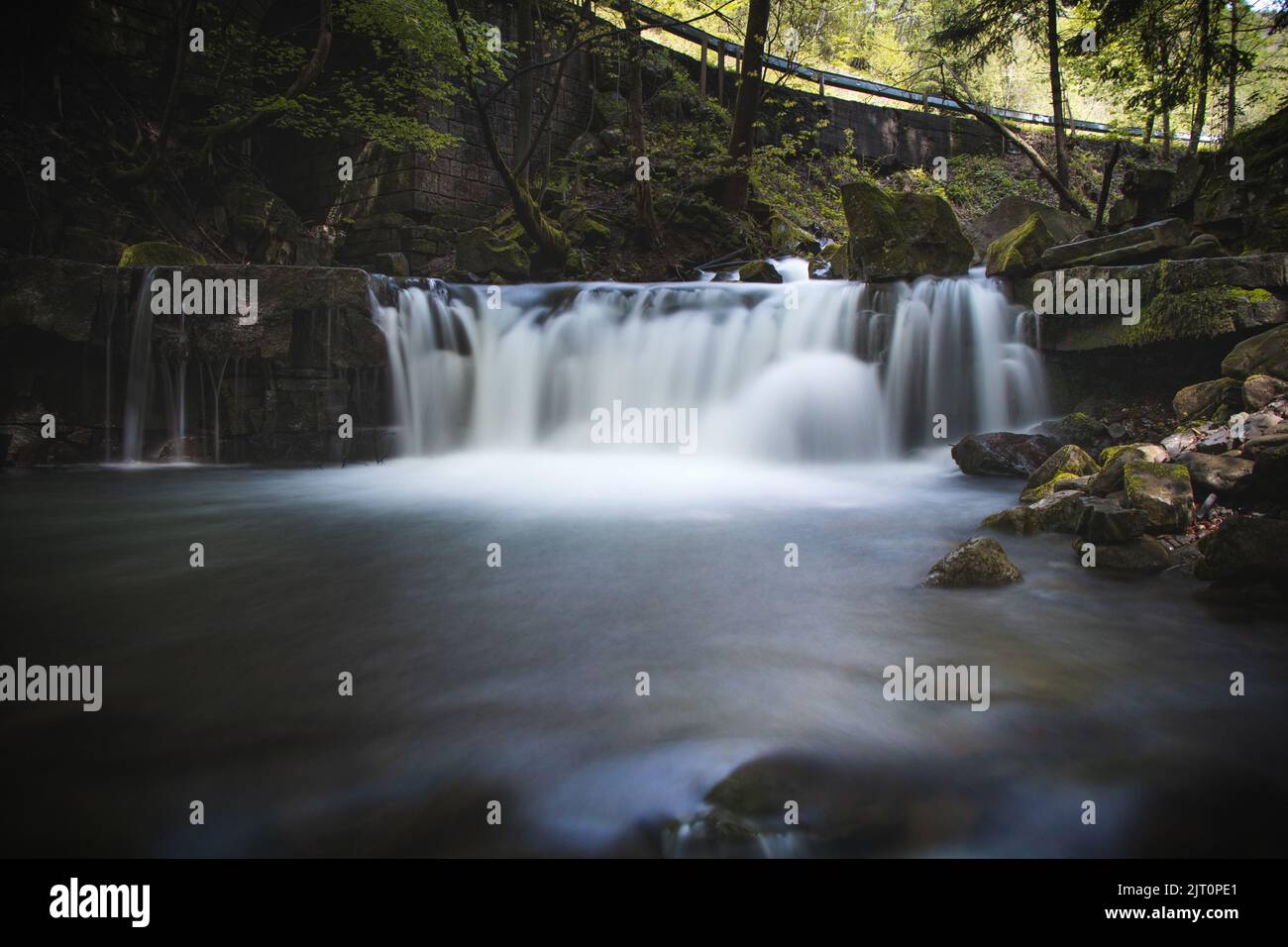 Famous Satiny waterfalls. Breathtaking, untouched nature around the ...