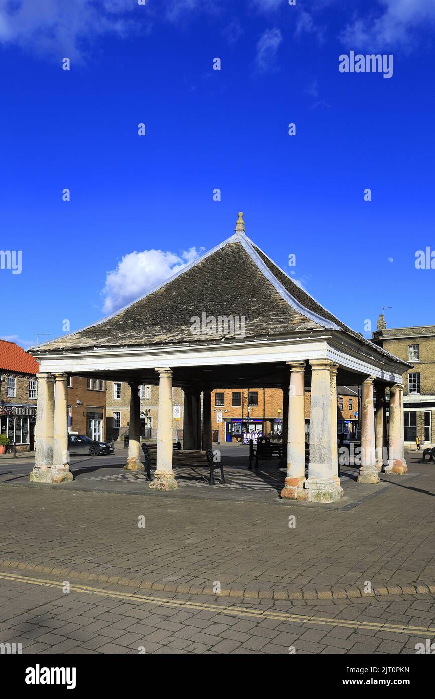 The market square and the Buttercross, Whittlesey town, Cambridgeshire ...