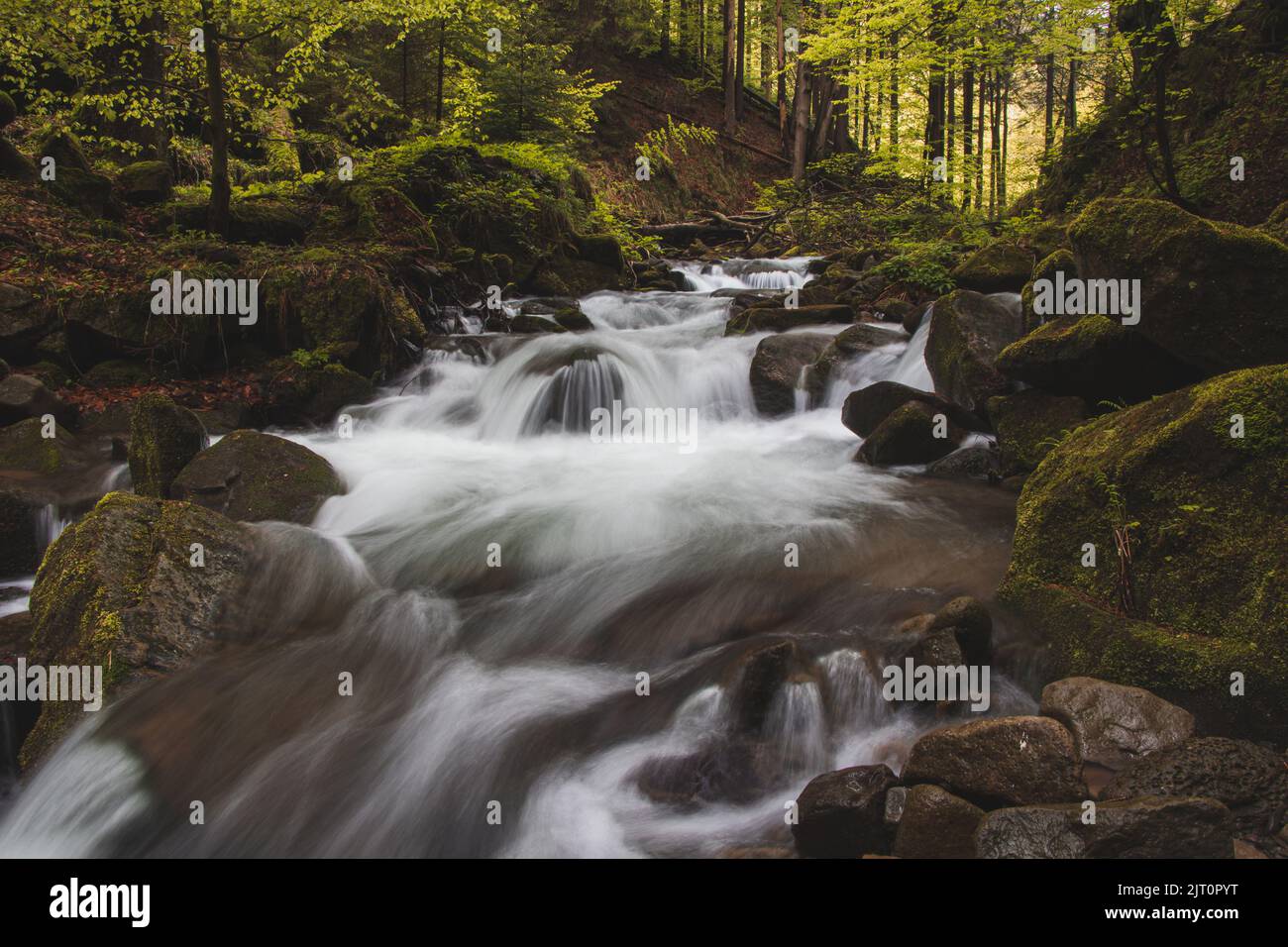 Famous Satiny waterfalls. Breathtaking, untouched nature around the ...