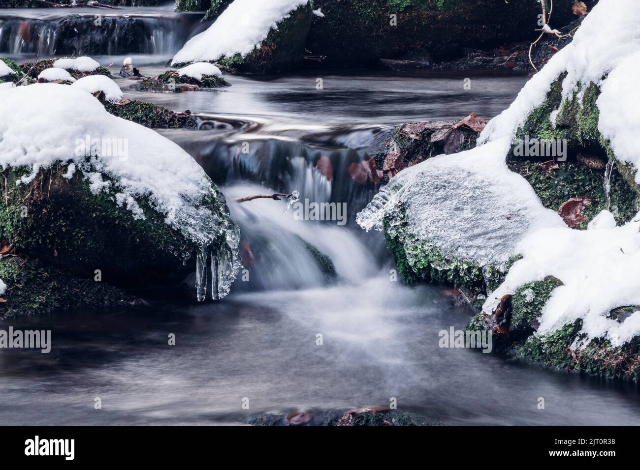 Travensky waterfall in the Visalaje area in the Beskydy mountains ...