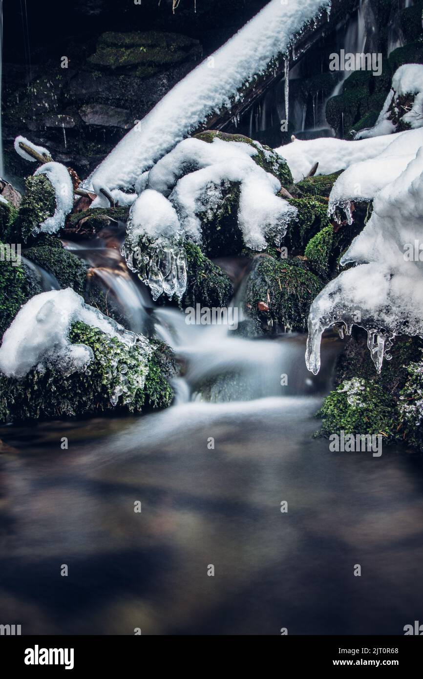 Travensky waterfall in the Visalaje area in the Beskydy mountains ...