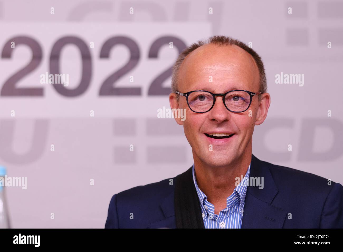 Wardenburg, Germany. 27th Aug, 2022. CDU party chairman Friedrich Merz ...