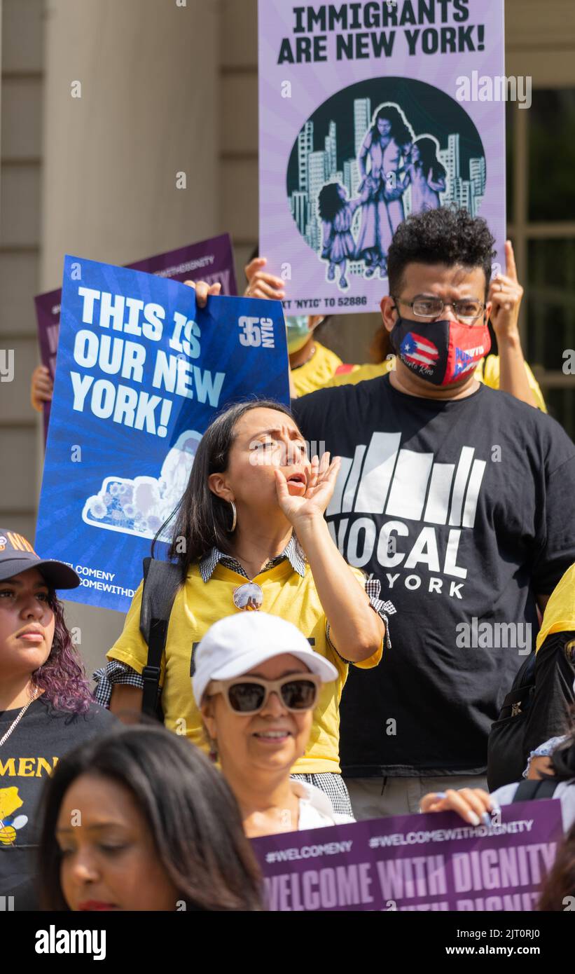 Murad Awawdeh of The New York Immigration Coalition held a press ...