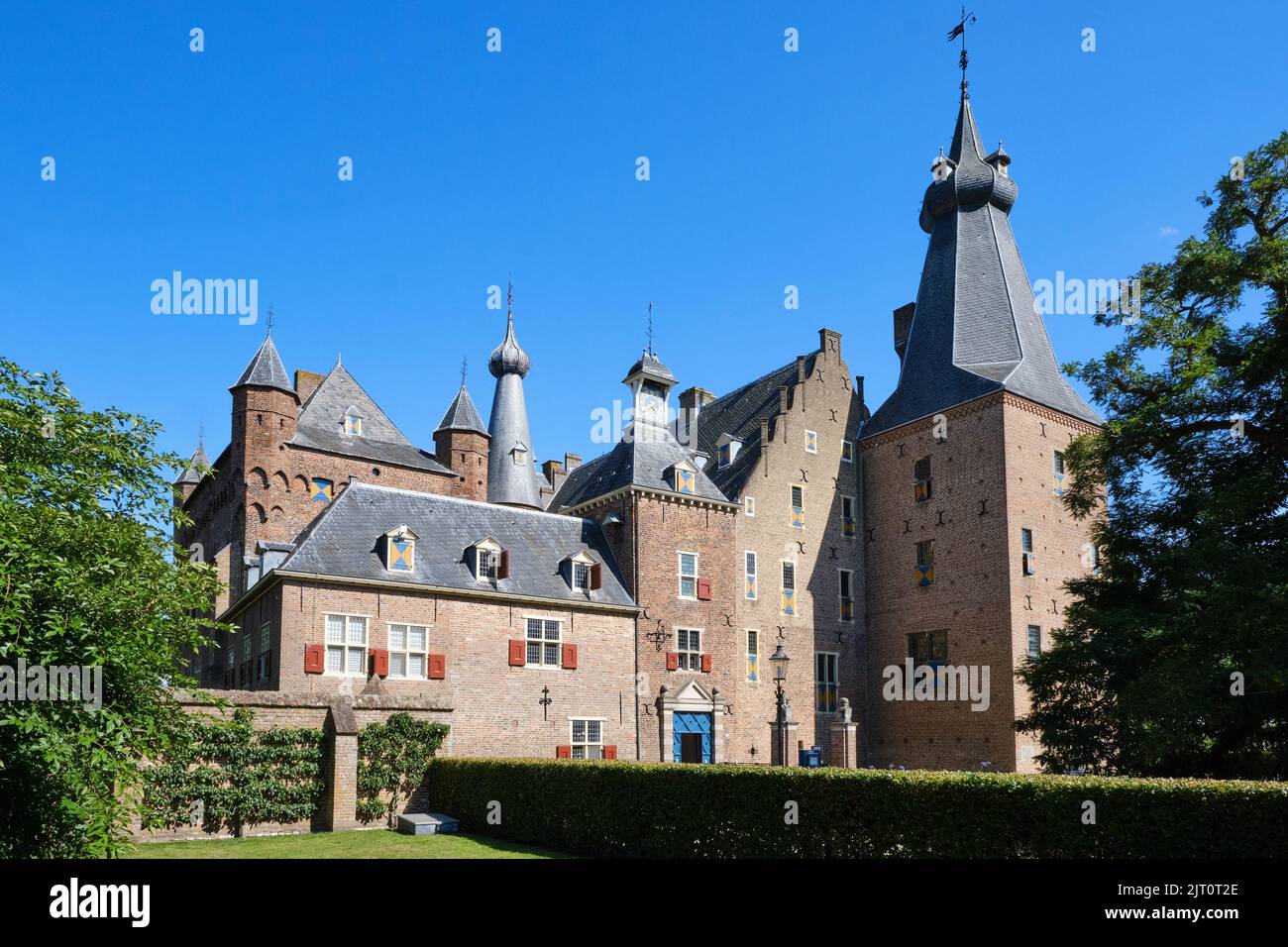 Doorwerth Castle, a moated castle in the floodplains of the Rhine near ...