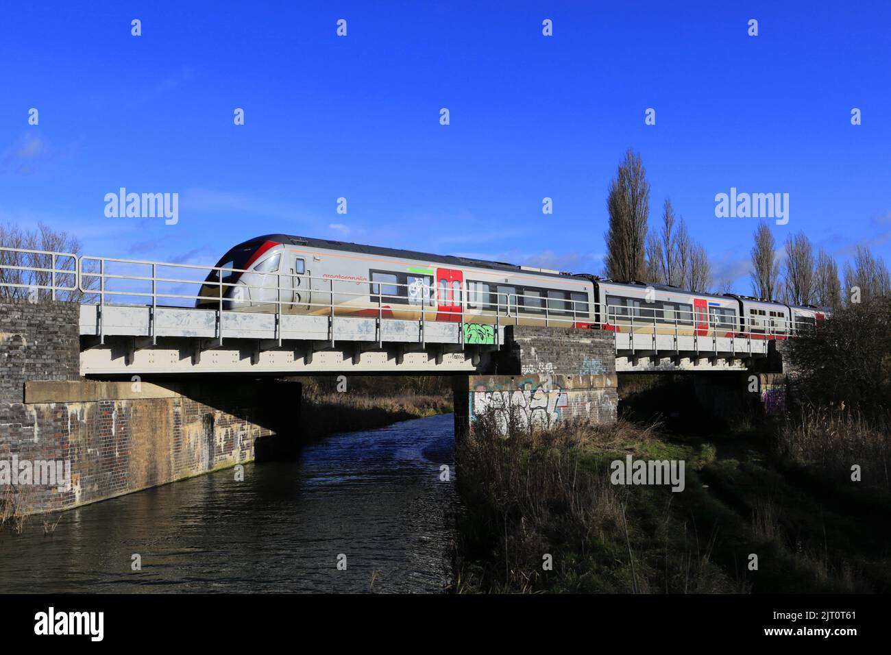 Greater Anglia trains, Class 755 train near Whittlesey town, Fenland ...