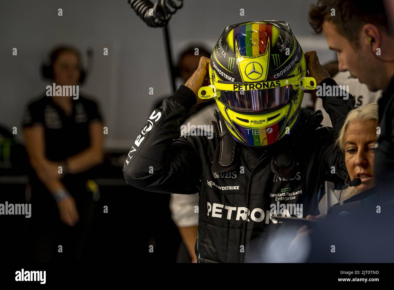 Spa - 26-08-2022, Circuit de Spa-Francorchamps, Lewis Hamilton at the ...