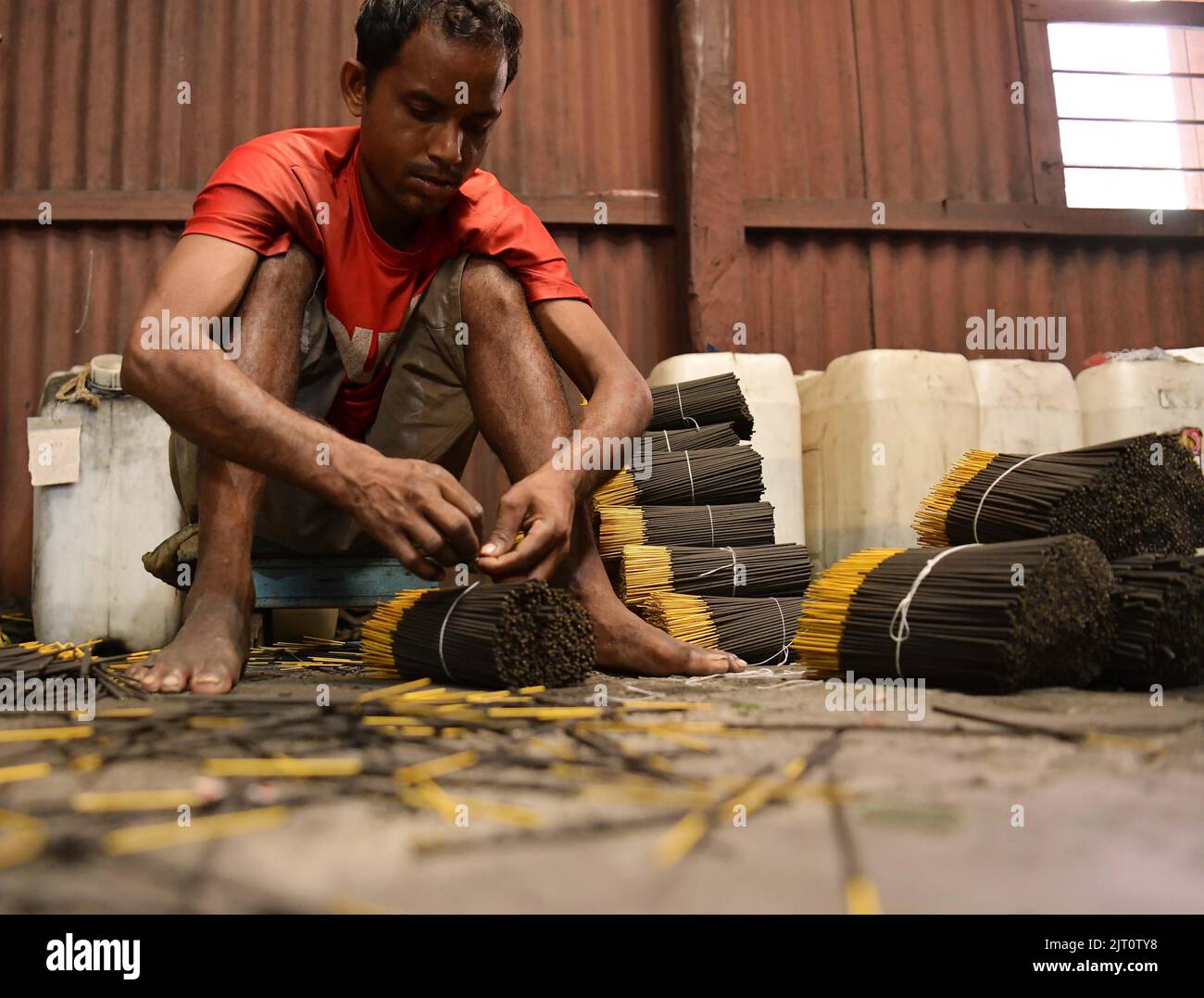 Agartala, India's northeastern state of Tripura. 27th Aug, 2022. A man ...