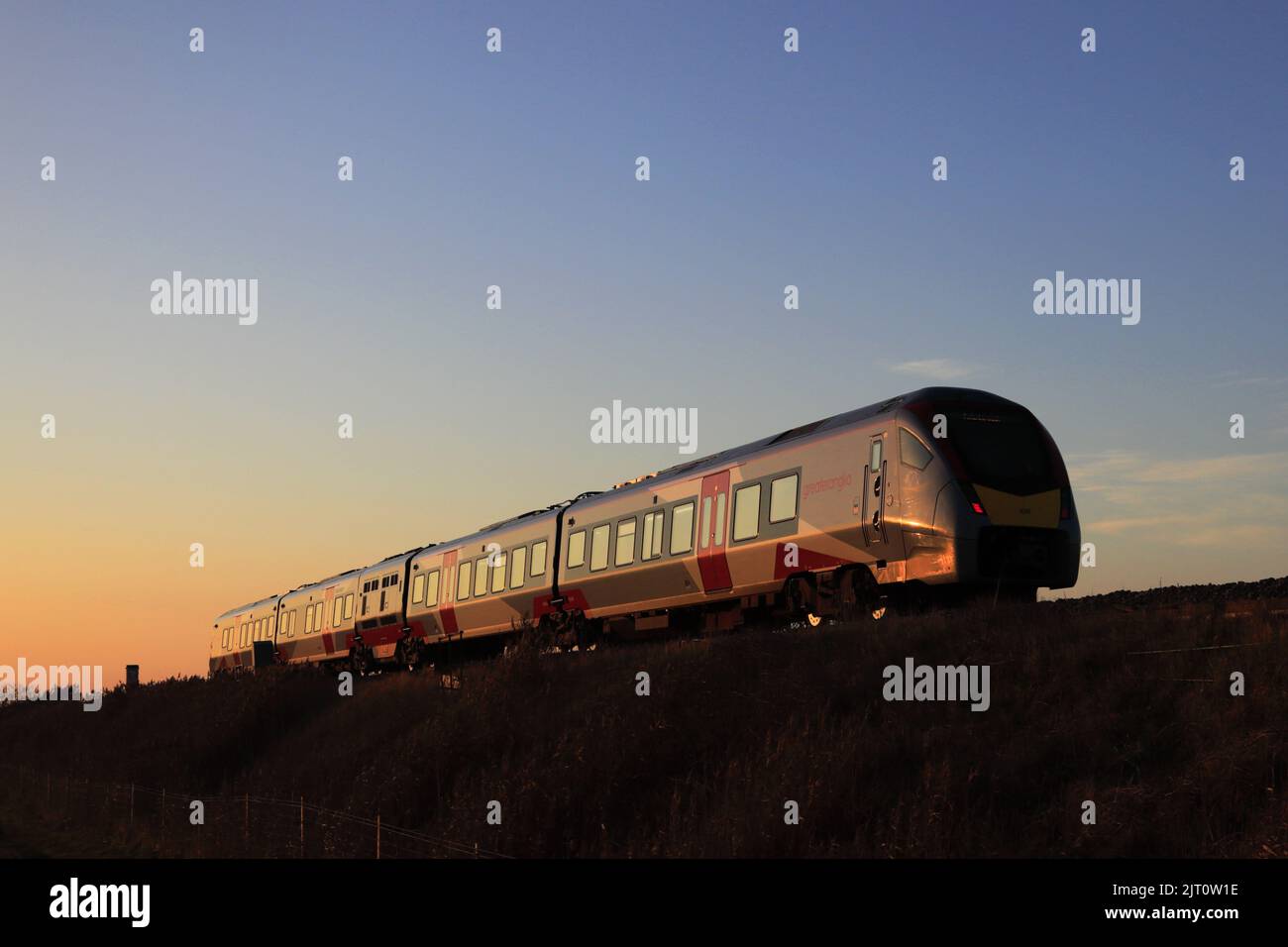 Greater Anglia trains, Class 755 train near Whittlesey town, Fenland ...