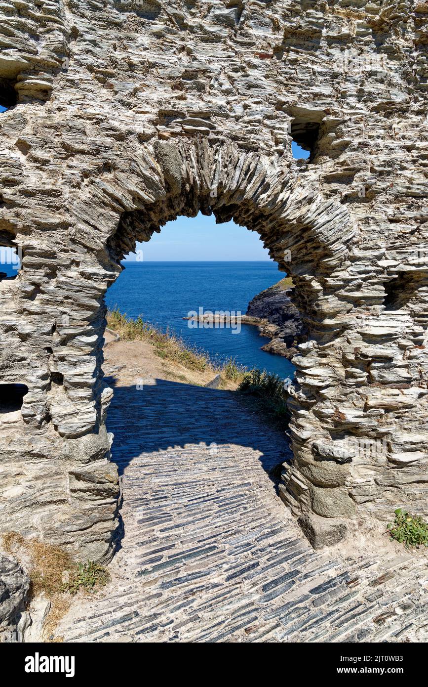 Ruins Of Tintagel Castle - a medieval fortification on top of the ...