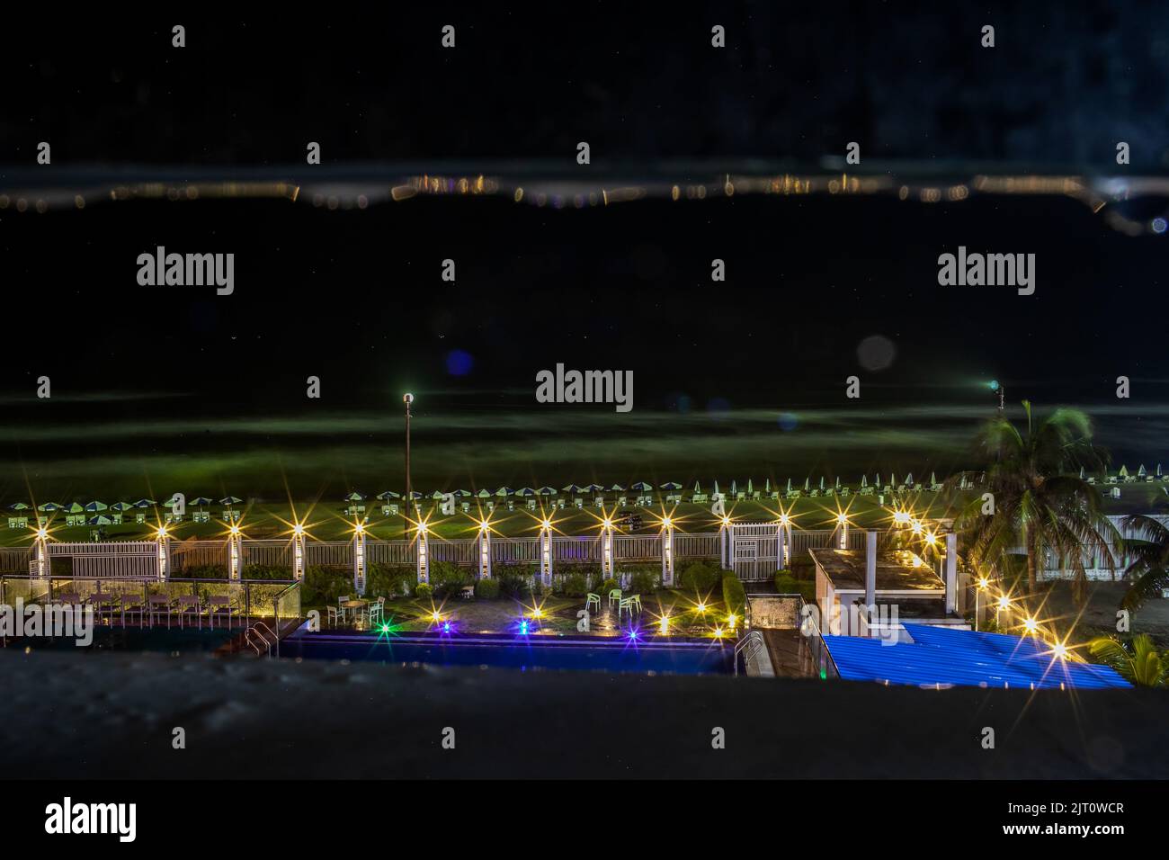 Cox Bazar, Bangladesh. 22nd Aug, 2022. View of the Cox's Bazar sea beach during night-time. Cox ...