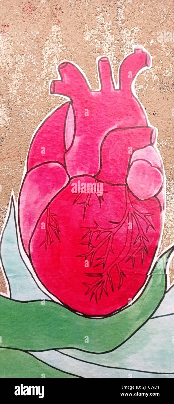 Dessin d'un coeur rouge, Paris, France Stock Photo - Alamy