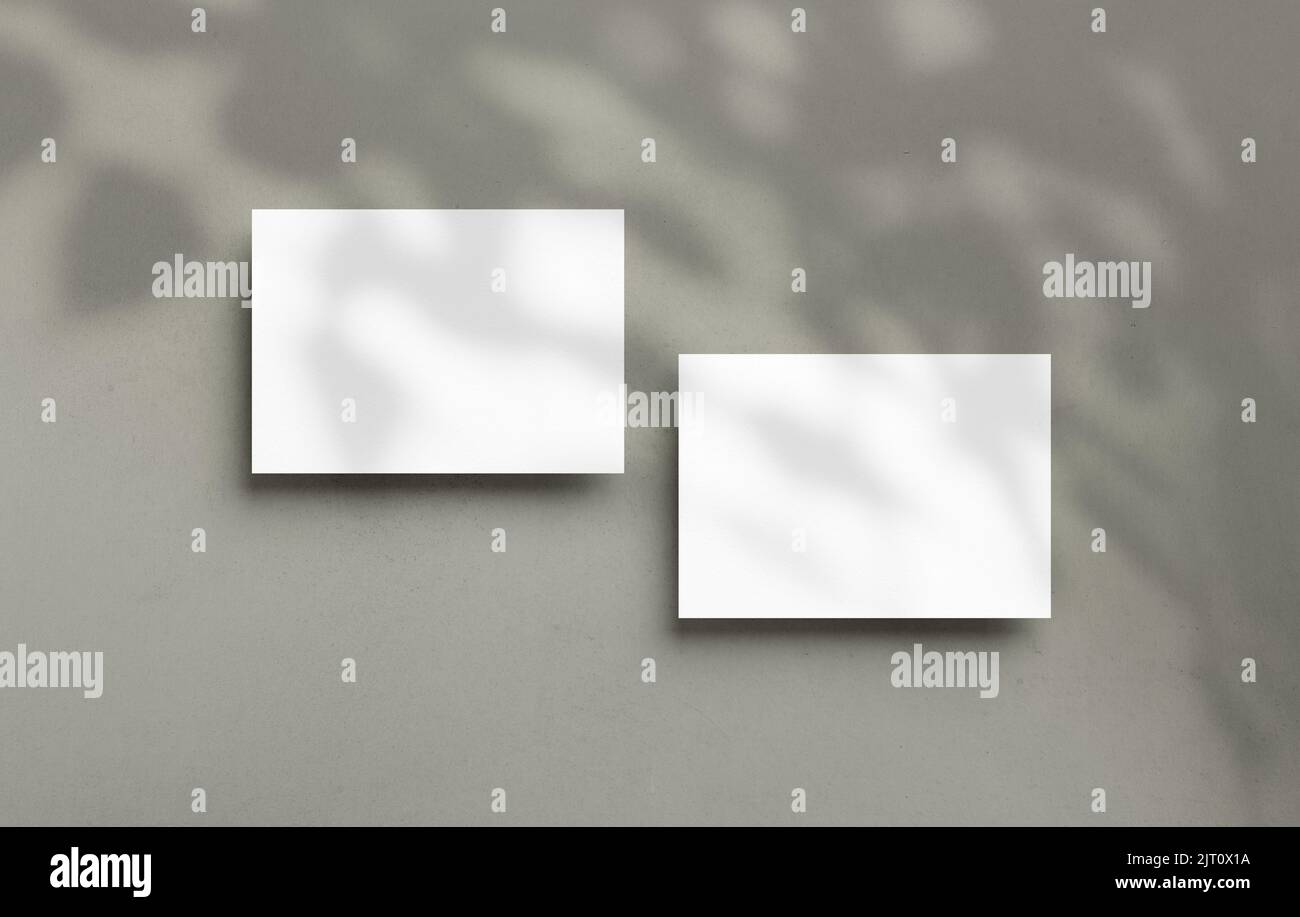 Postcard mockup empty double sided template with overlay shadow on a ...