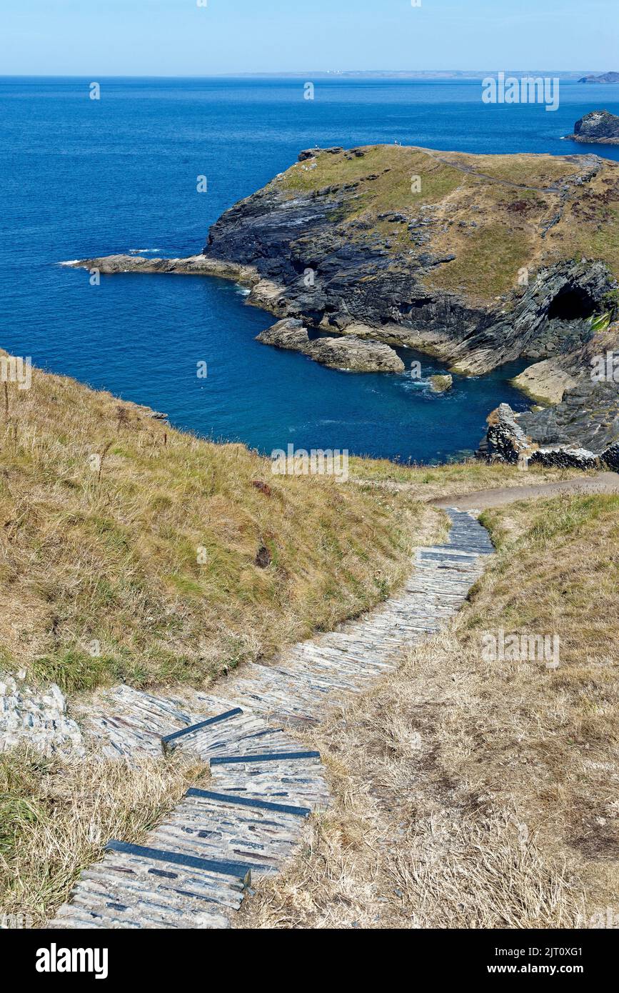 Ruins Of Tintagel Castle - a medieval fortification on top of the ...