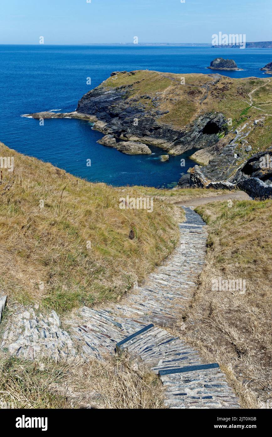 Ruins Of Tintagel Castle - a medieval fortification on top of the ...
