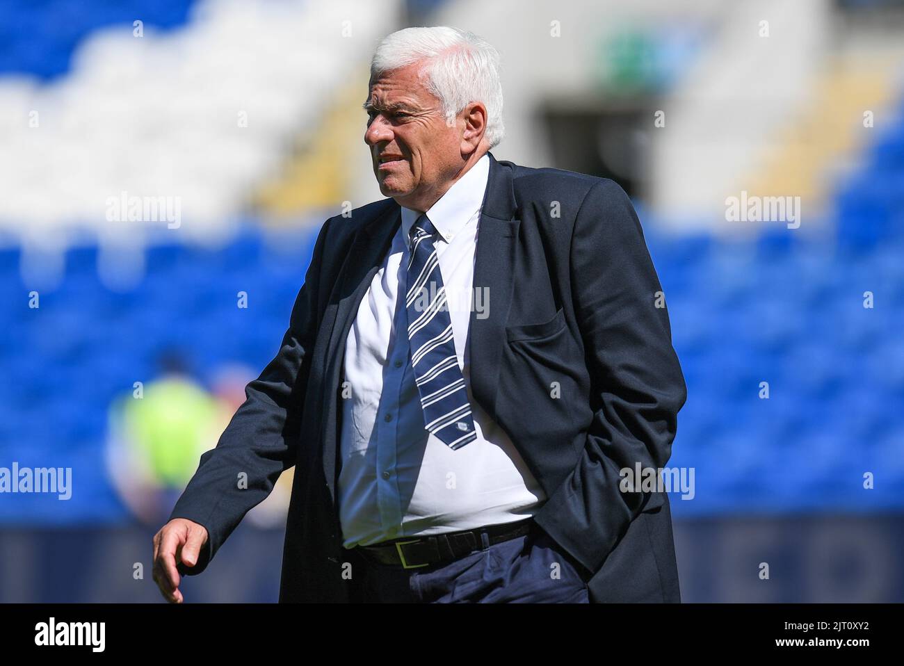 Cardiff, UK. 27th Aug, 2022. Preston North End owner Peter Ridsdale pre ...