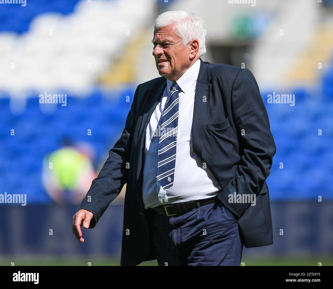 Cardiff, UK. 27th Aug, 2022. Preston North End owner Peter Ridsdale pre ...