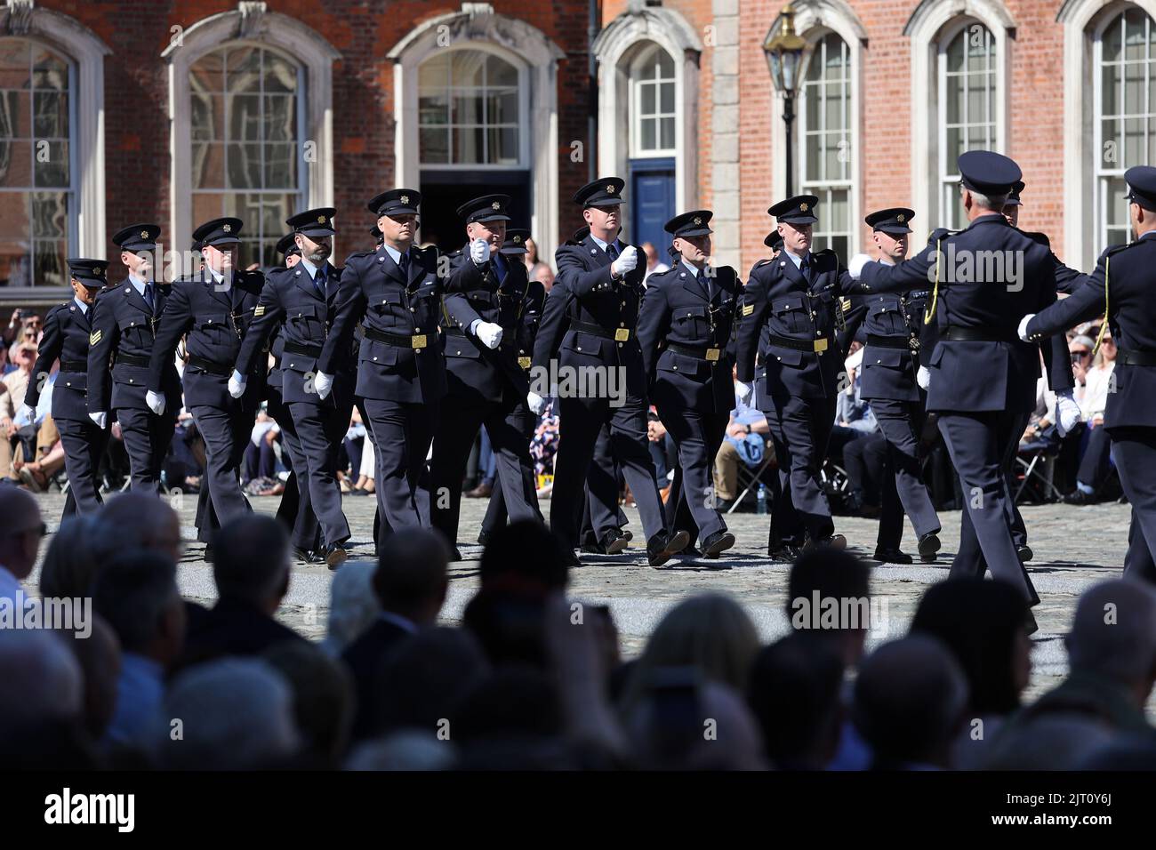 Gardai during a parade at Dublin Castle in Dublin marking 100 years ...