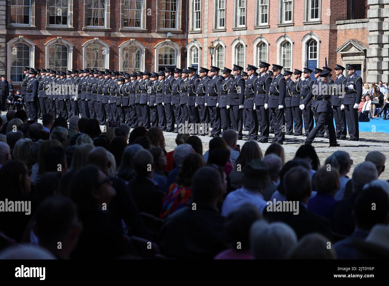 Gardai during a parade at Dublin Castle in Dublin marking 100 years ...