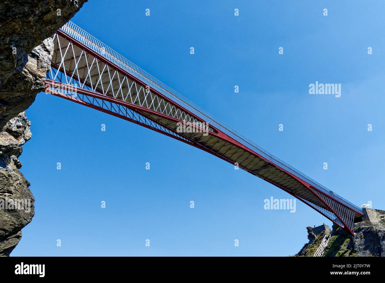 The Tintagel Bridge opened in 2019 connects the mainland with the ...
