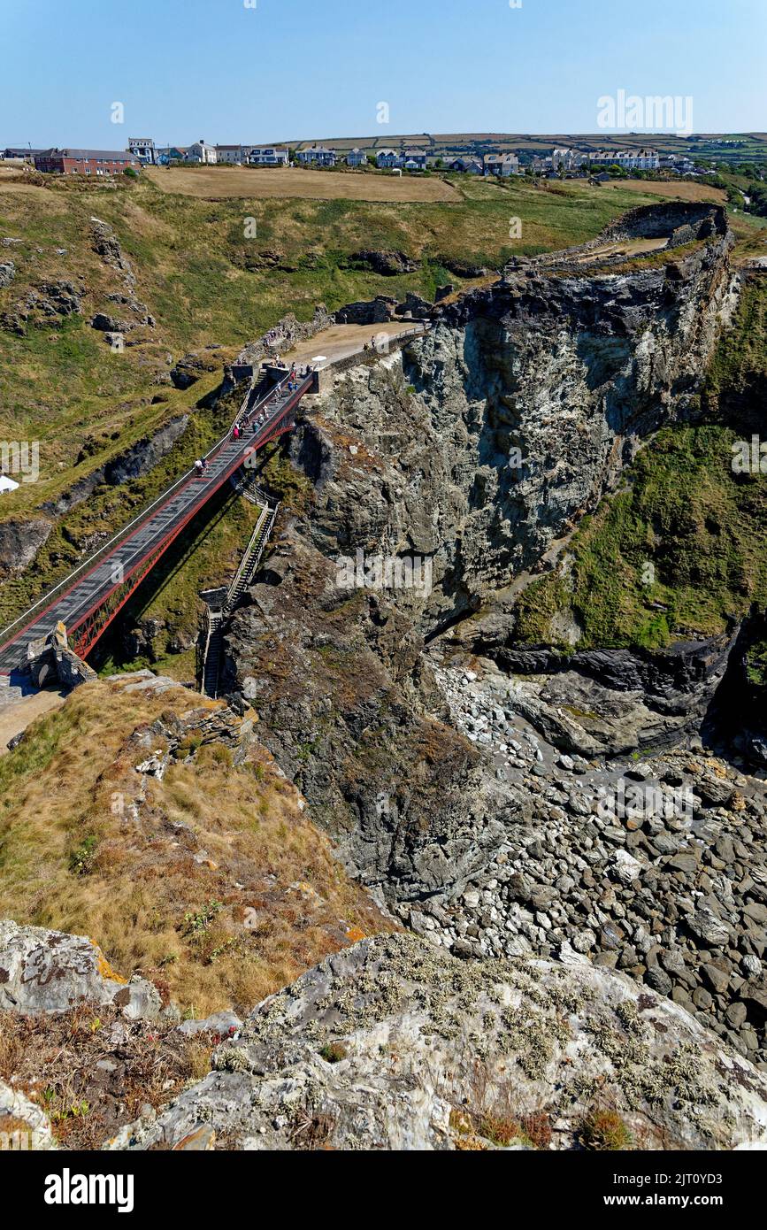 The Tintagel Bridge opened in 2019 connects the mainland with the ...
