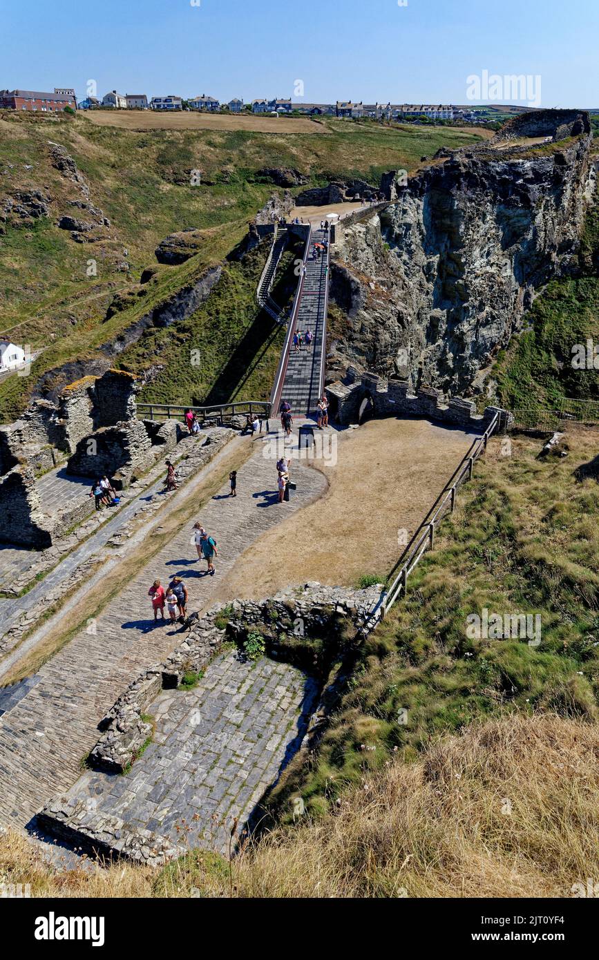 The Tintagel Bridge opened in 2019 connects the mainland with the ...