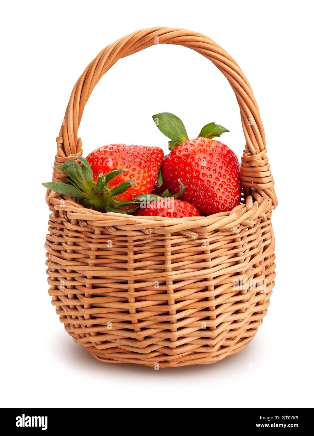 strawberry in a basket path isolated on white Stock Photo - Alamy