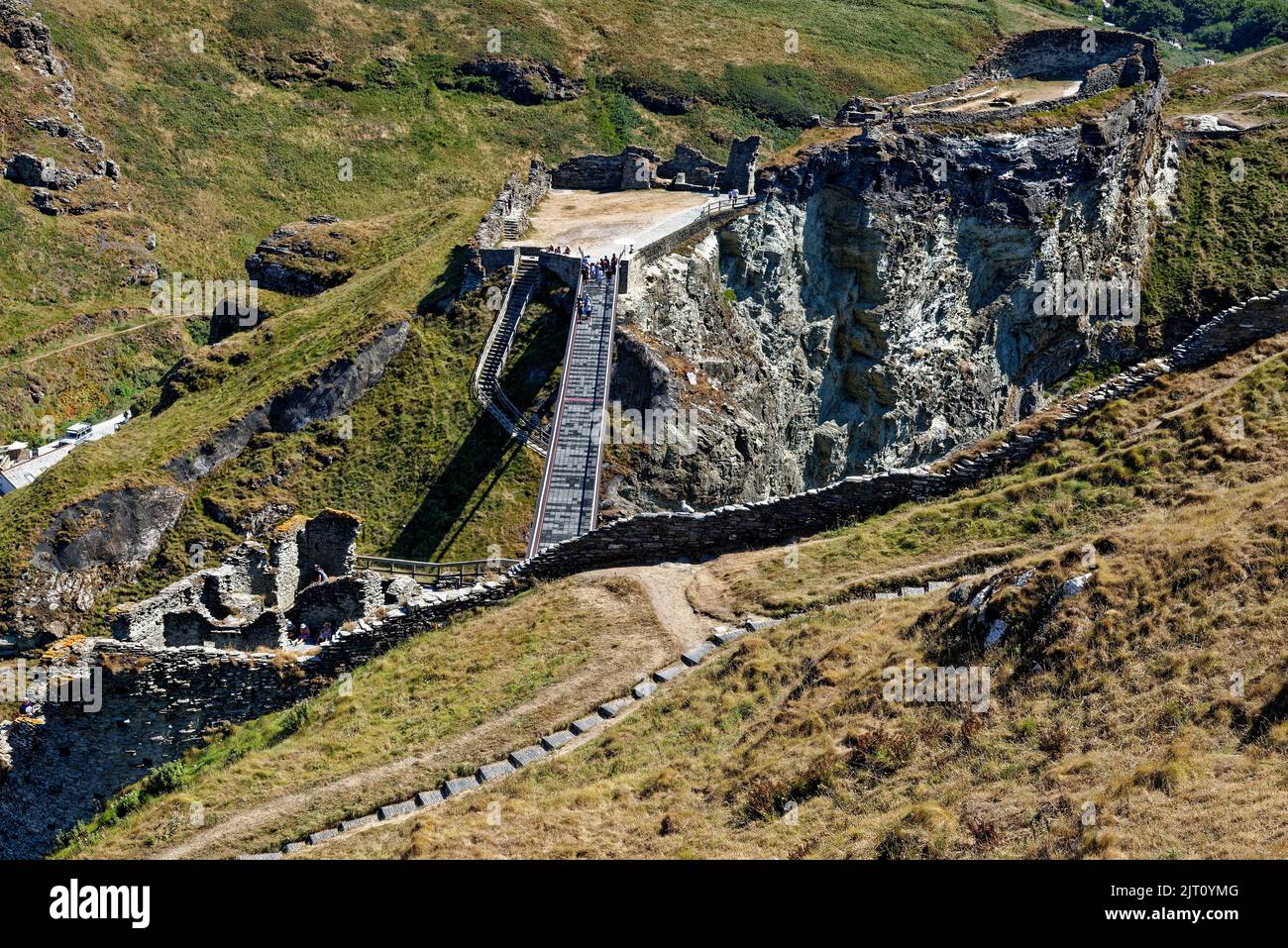 The Tintagel Bridge opened in 2019 connects the mainland with the ...