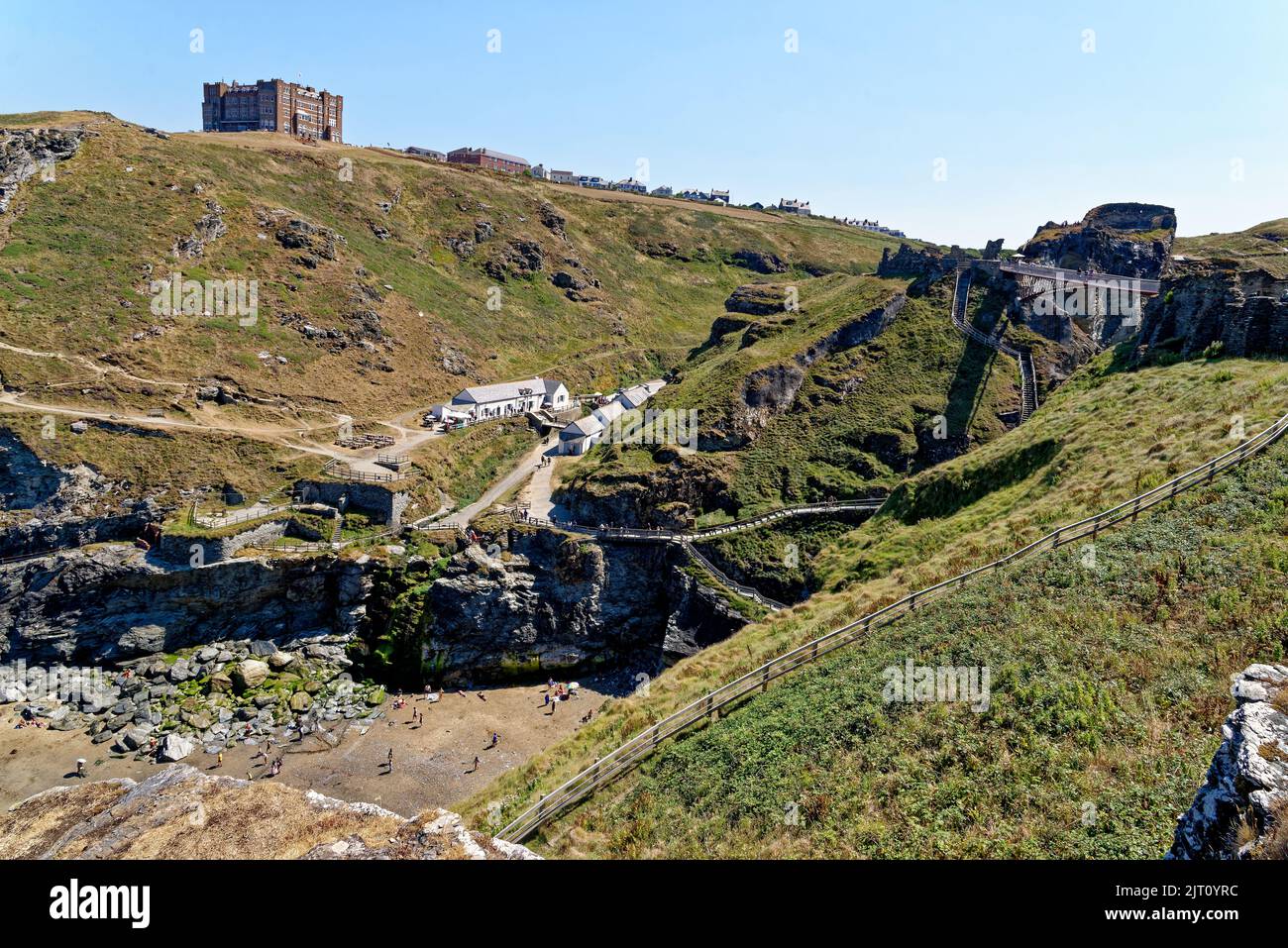 The Tintagel Bridge opened in 2019 connects the mainland with the ...