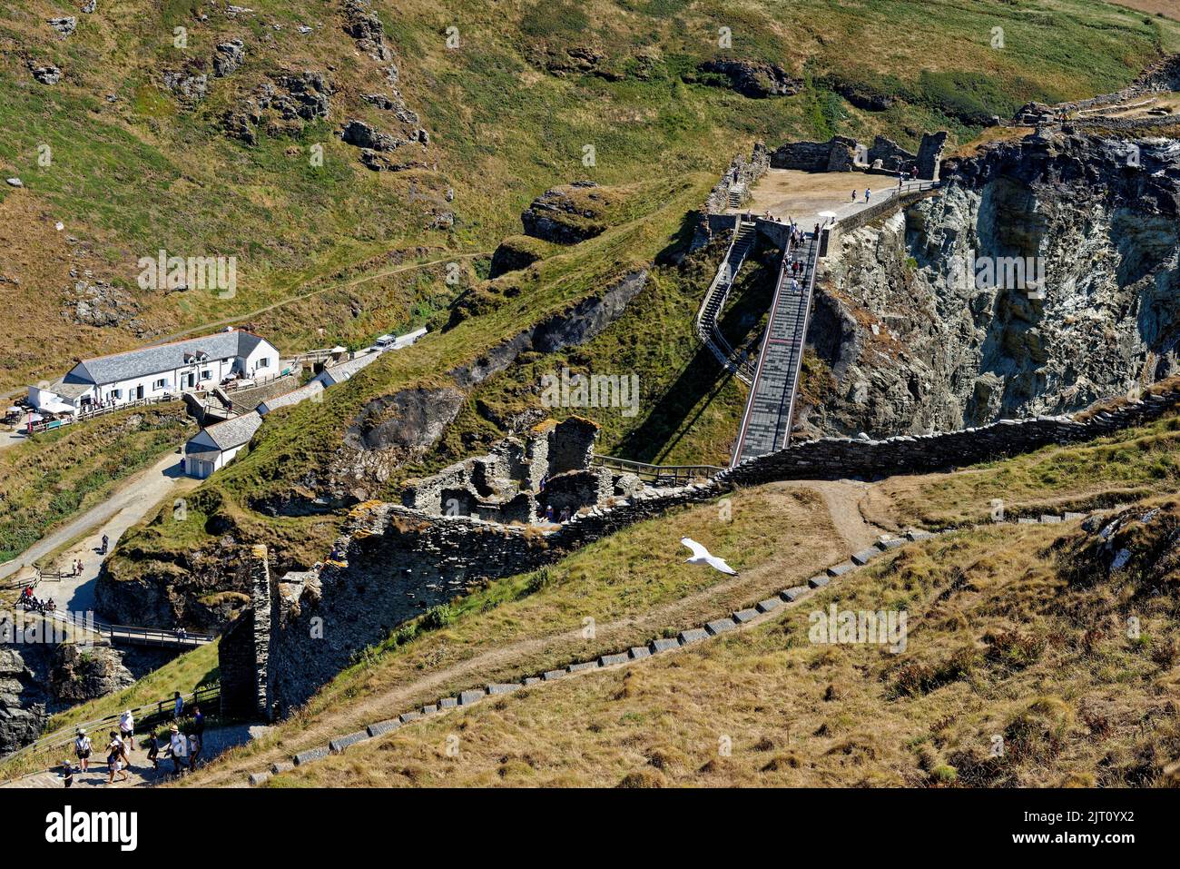 The Tintagel Bridge opened in 2019 connects the mainland with the ...
