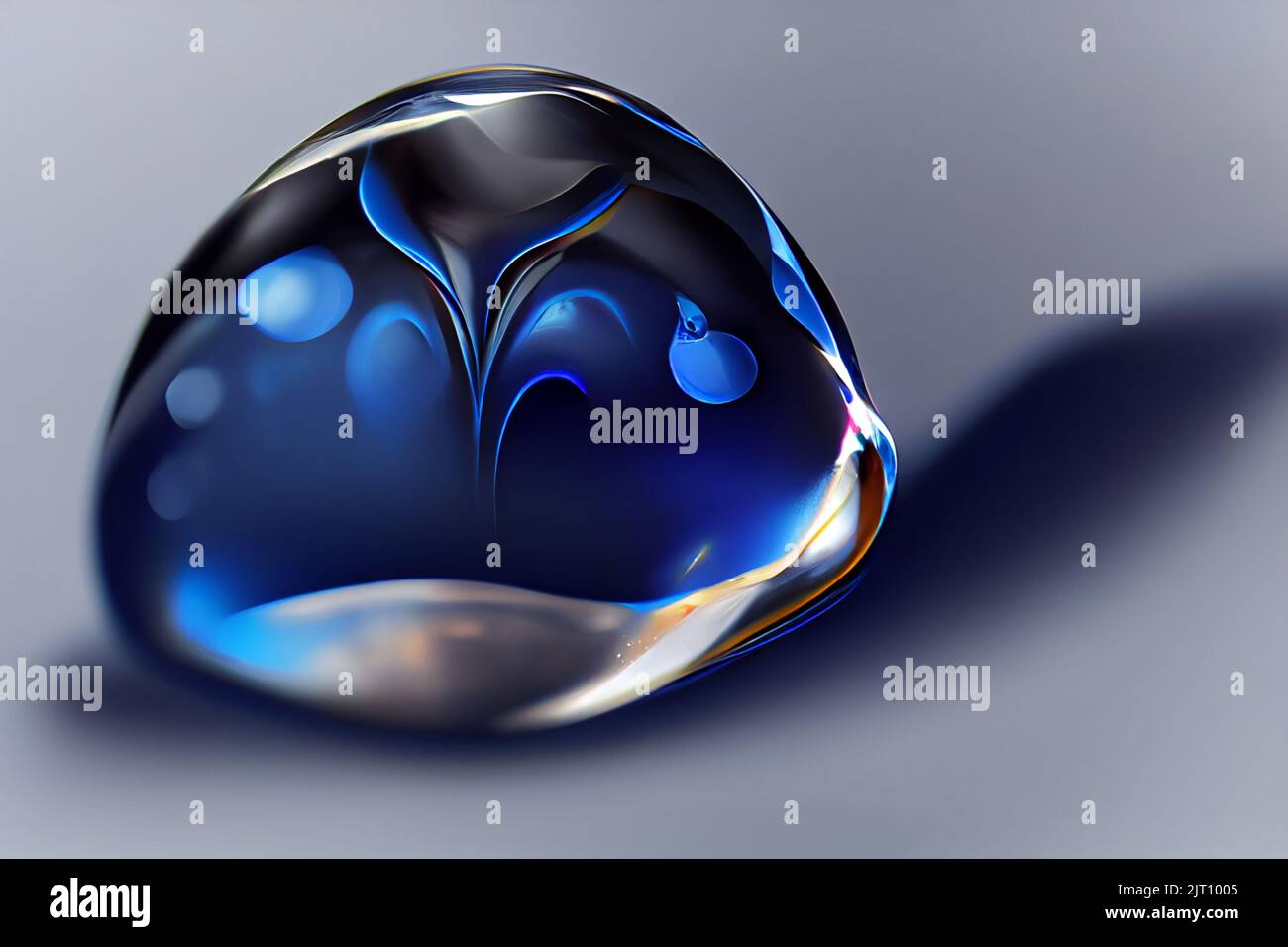 A blue crystal in bubble shape Stock Photo - Alamy
