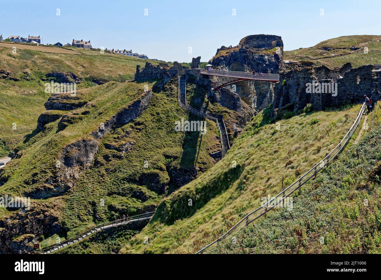 The Tintagel Bridge opened in 2019 connects the mainland with the ...