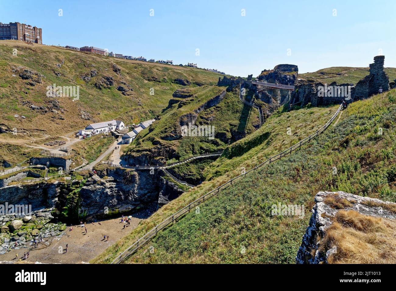 The Tintagel Bridge opened in 2019 connects the mainland with the ...
