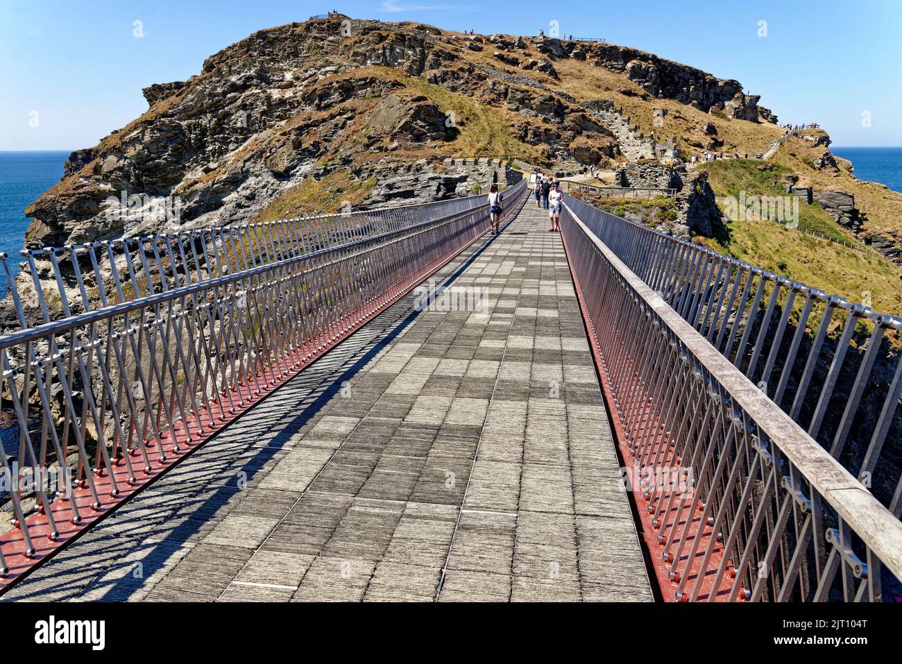 The Tintagel Bridge opened in 2019 connects the mainland with the ...