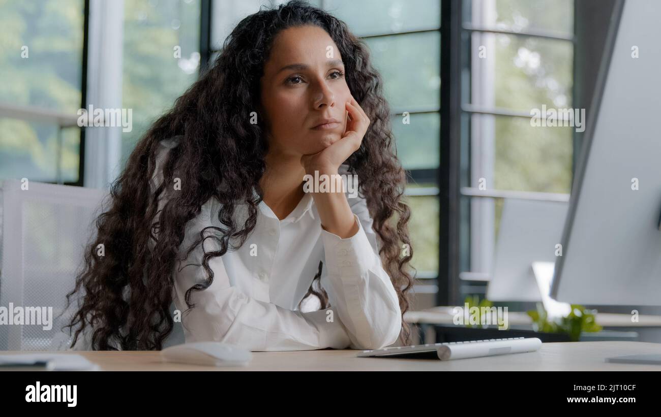 Tired sleepy lazy bored woman manager sitting in office falling asleep ...