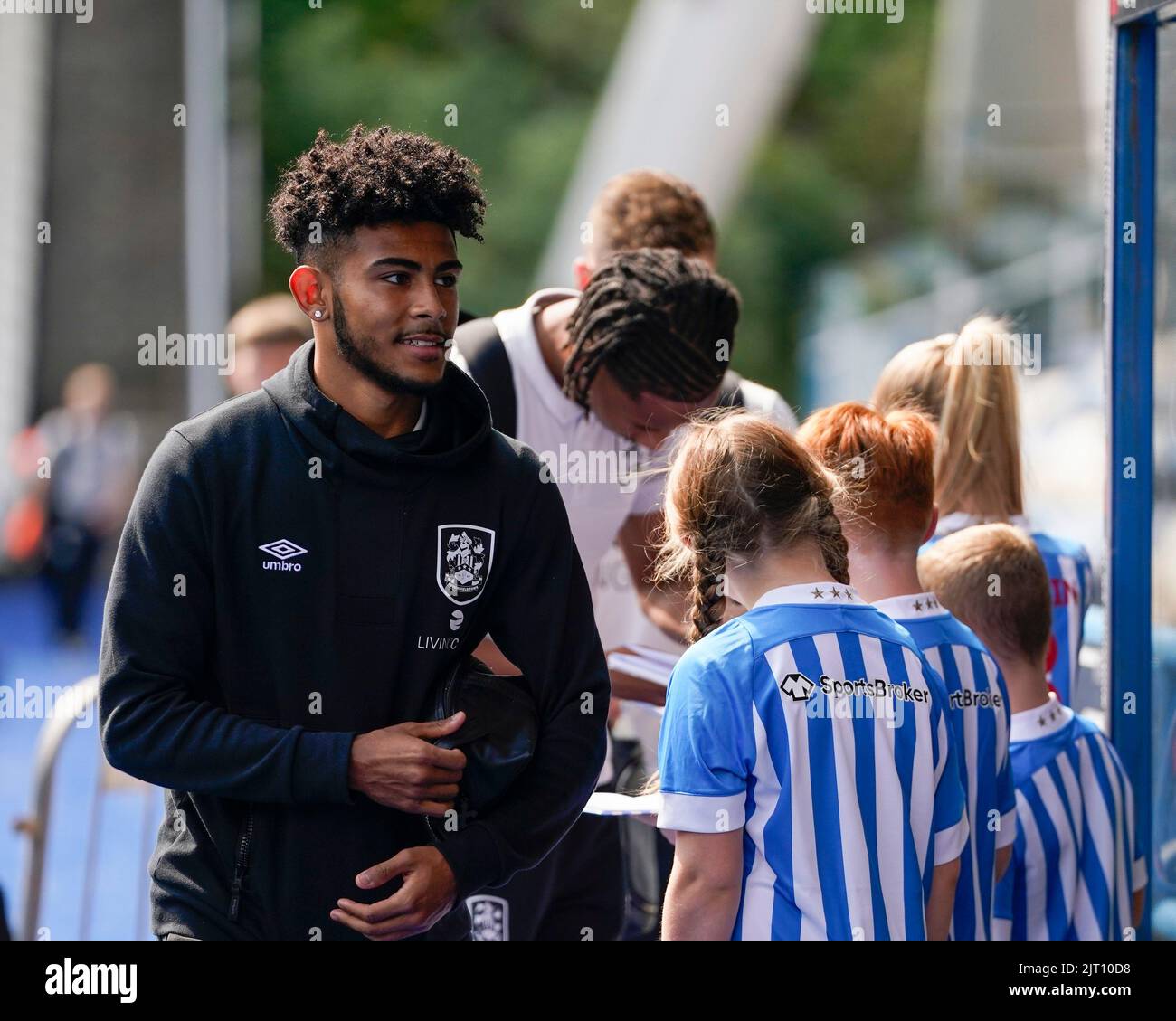Kaine Kesler-Hayden #1 of Huddersfield Town arrives at the ground ...