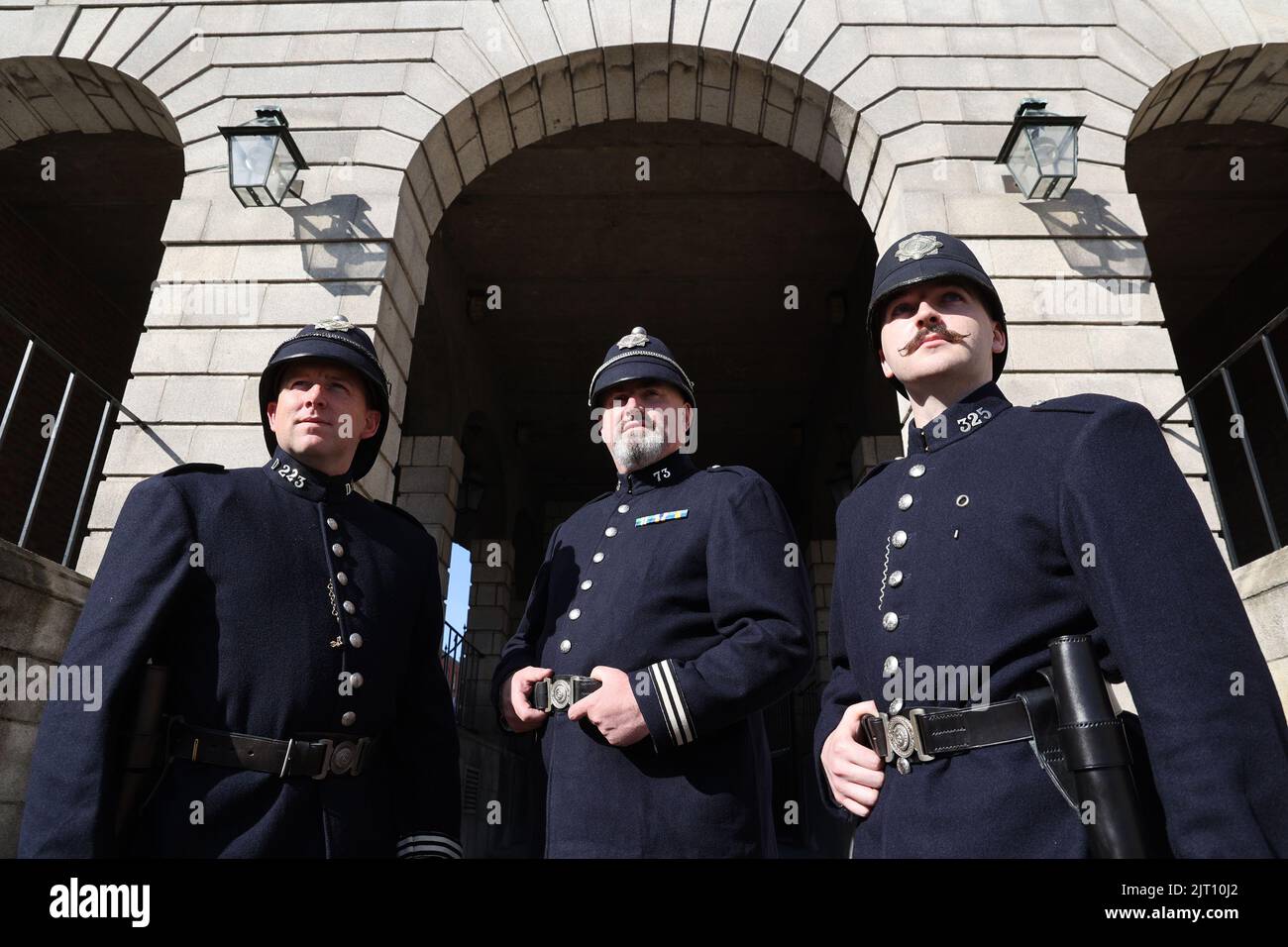 Garda members in the original uniform (left to right) Matthew Gargan ...