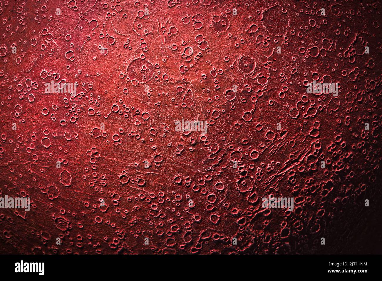 Surface of red planet with impact craters. Model of the Mars planet ...