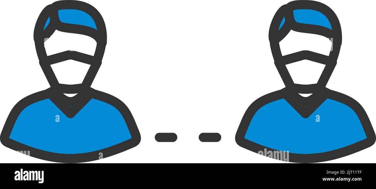 Social Distance Icon. Editable Bold Outline With Color Fill Design ...