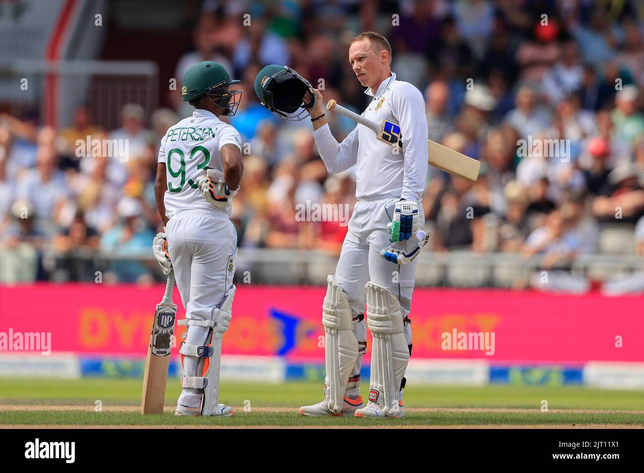 Rassie van der Dussen of South Africa and Keegan Petersen of South ...