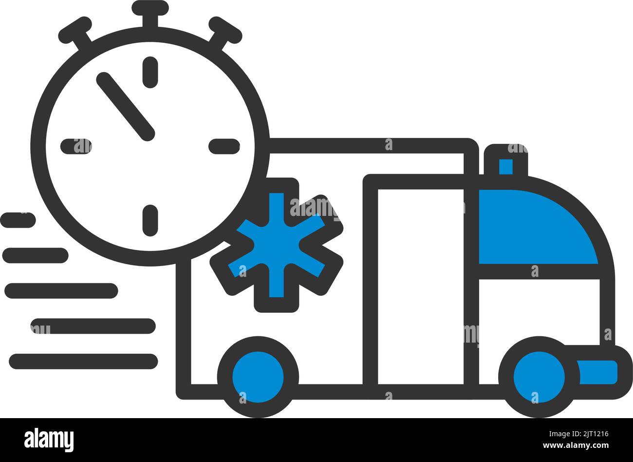Fast Ambulance Car Icon. Editable Bold Outline With Color Fill Design ...