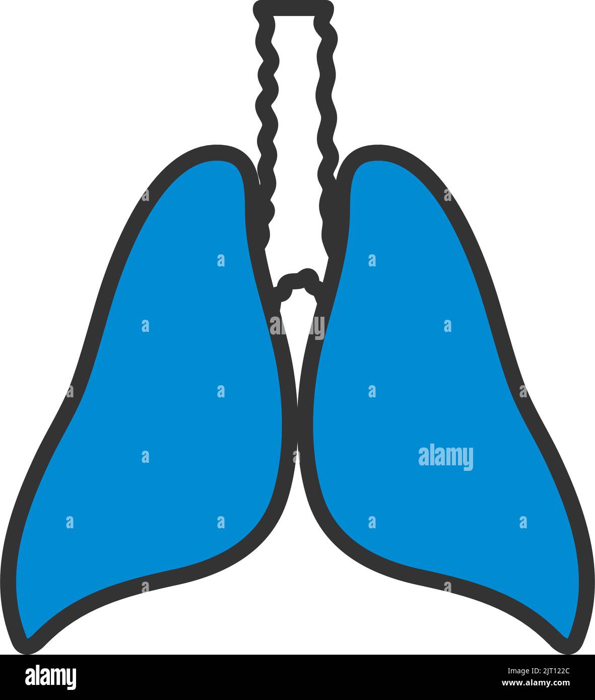 Human Lungs Icon. Editable Bold Outline With Color Fill Design. Vector ...