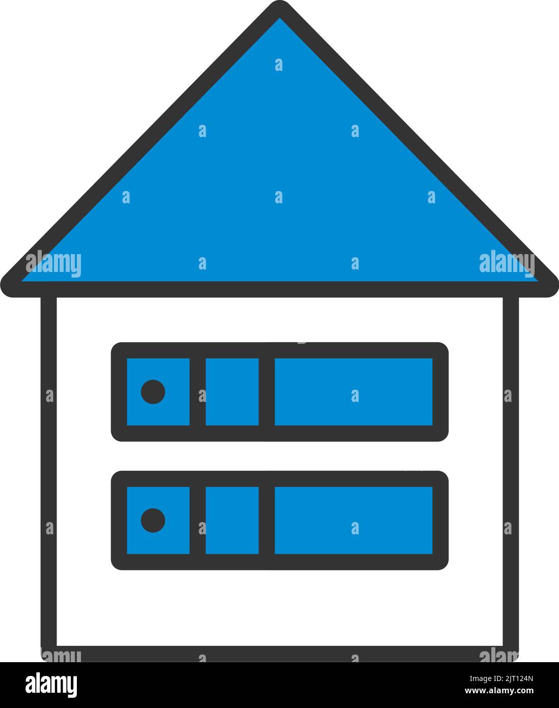 Datacenter Icon. Editable Bold Outline With Color Fill Design. Vector ...