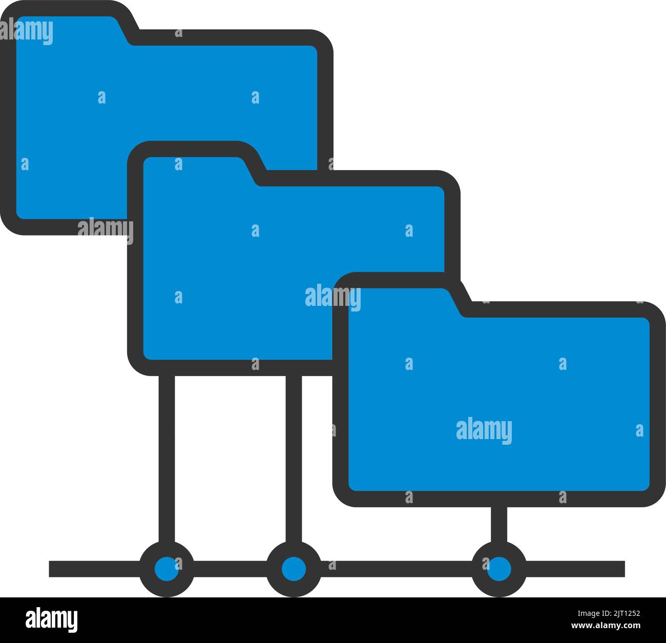 Folder Network Icon. Editable Bold Outline With Color Fill Design ...