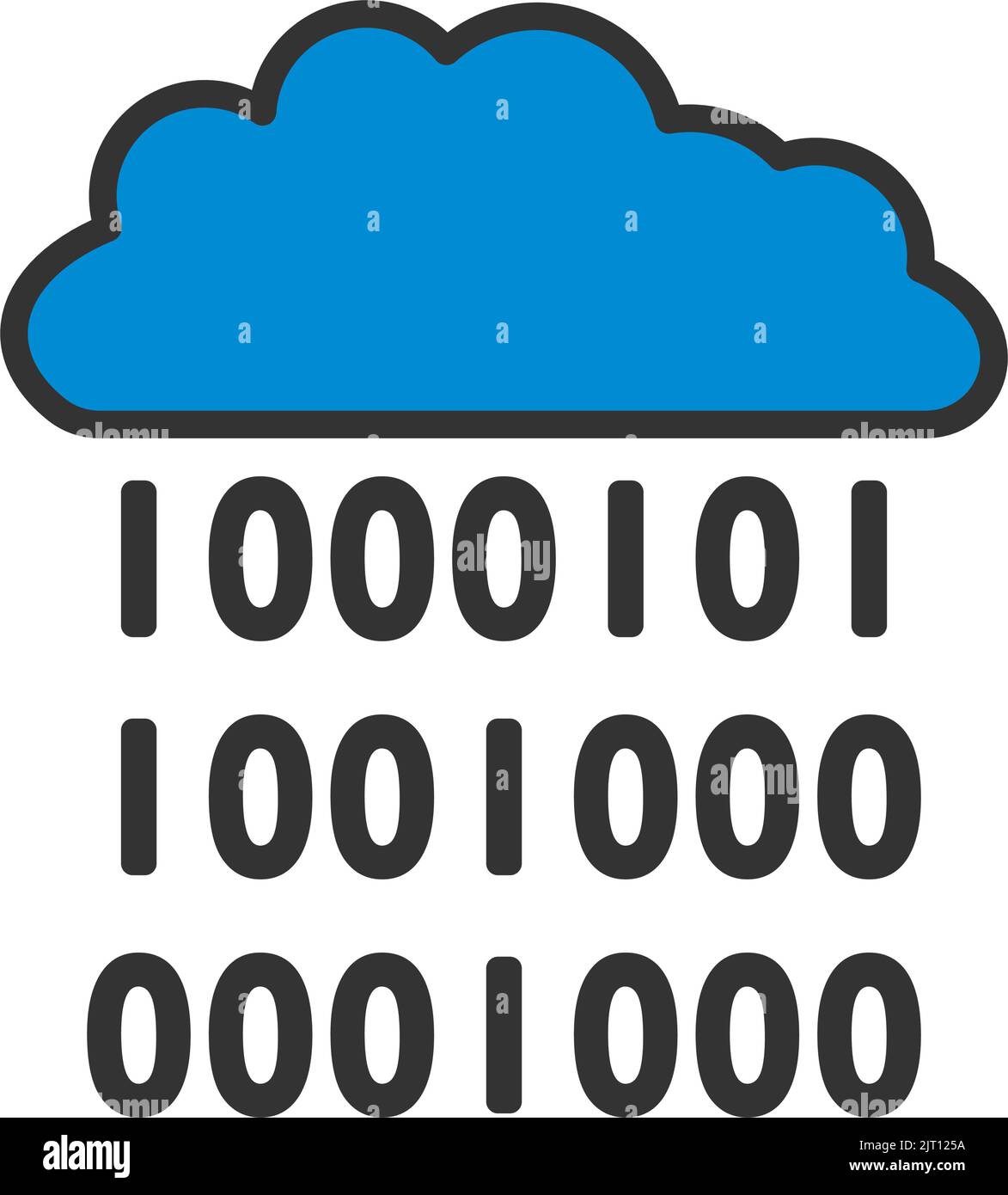 Cloud Data Stream Icon. Editable Bold Outline With Color Fill Design ...